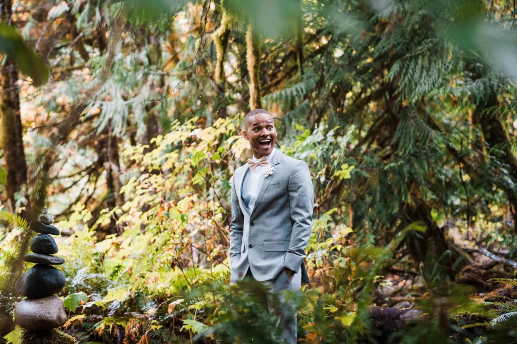 Autumn Forest Elopement at Treehouse Point | Amy Galbraith Photography
